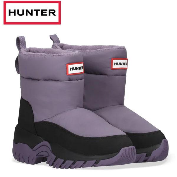 ハンター HUNTER シューズ ユニセックス イントレピッド ワンダラー ショート スノー ブーツ ブラック ドリーミーグレープ UFS7119WWU-BGR