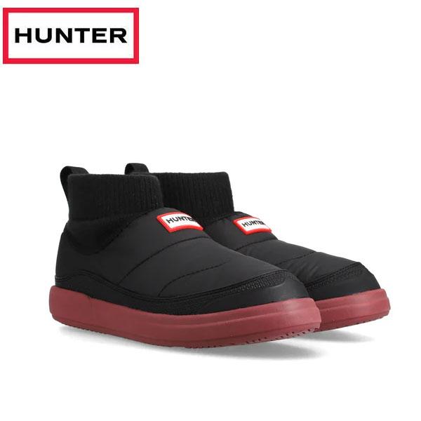 ハンター HUNTER レディース イン アウト パファー ニッテッド カフ ブーツ ブラック ドリーミーローズ WFS2265REN-BAR ブーツ シューズ