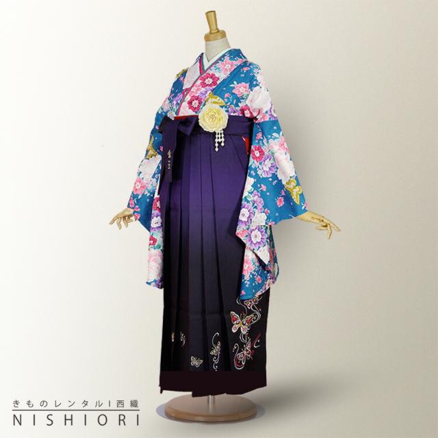 二尺袖着物 袴 レンタル 貸衣装 Mサイズ HANAE MORI 森英恵 H L 袴 Mサイズ 小学生 対応 ブーツ選択可