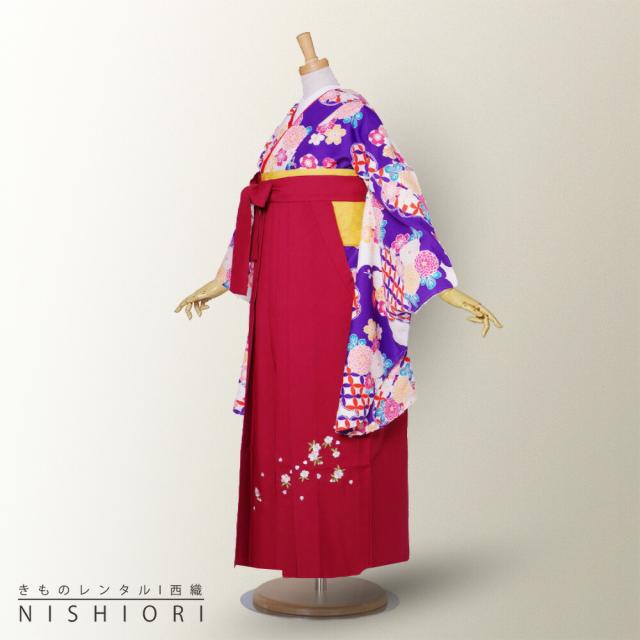 二尺袖 着物 袴 レンタル 貸衣装 袴 S Mサイズ 小学生 対応 青 赤 無地 刺繍 ブーツ選択可