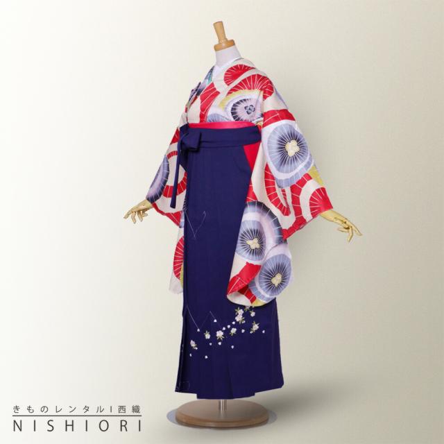 二尺袖 着物 袴 レンタル 貸衣装 袴 S Mサイズ 小学生 対応 赤 白 傘 紺 無地 刺繍 ブーツ選択可