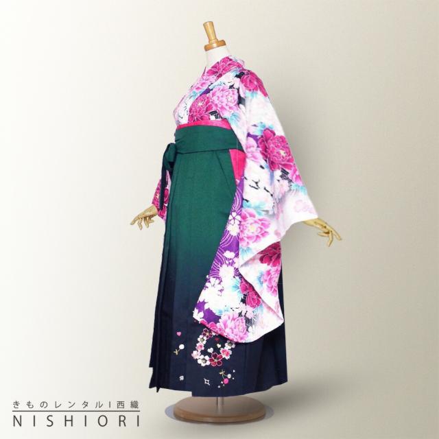 二尺袖 着物 袴 レンタル From KYOTO 貸衣装 ジュニア 小学生 対応可 ピンク 紫 緑 ブーツ選択可