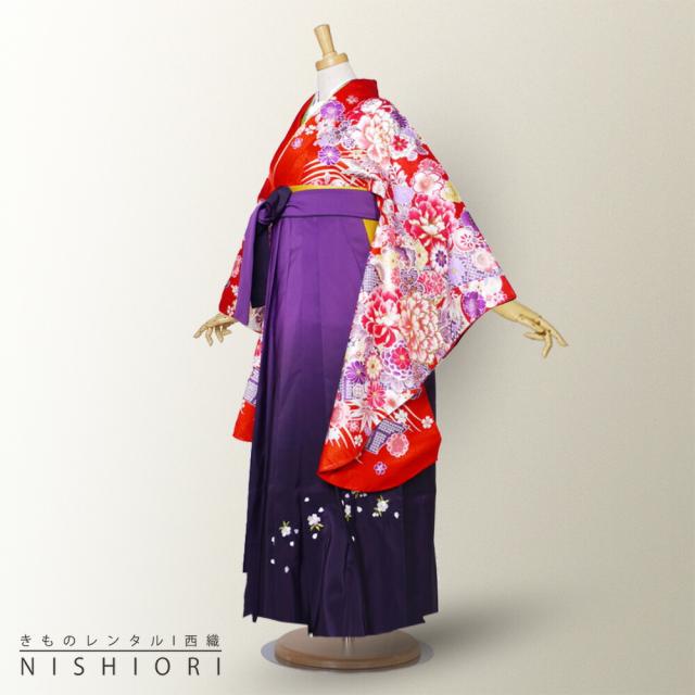 二尺袖 着物 袴 レンタル From KYOTO 貸衣装 Sサイズ Mサイズ Lサイズ 小学生 対応可 赤 紫 ブーツ選択可
