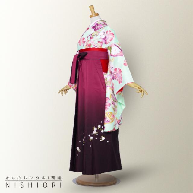 二尺袖 着物 袴 レンタル Club HL 貸衣装 Sサイズ Mサイズ Lサイズ 小学生 対応可 ミント 紫 ブーツ選択可