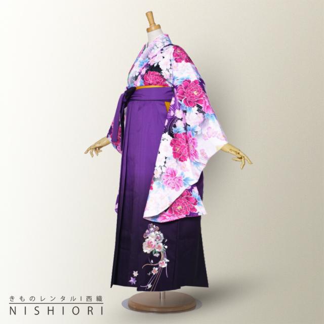 二尺袖 着物 袴 レンタル 貸衣装 Sサイズ Mサイズ Lサイズ 小学生 対応可 紫 白 緑 ブーツ選択可