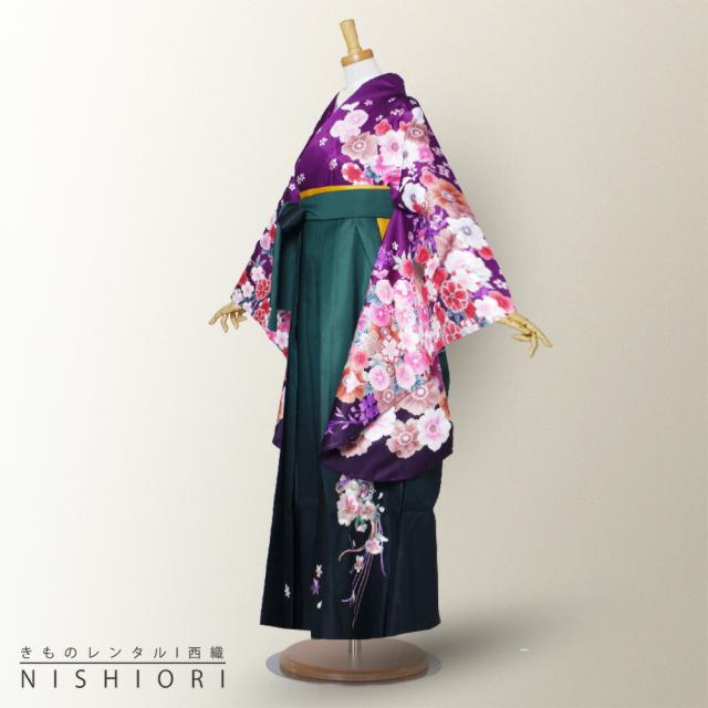 二尺袖 ブランド着物 袴 レンタル anan 貸衣装 Sサイズ Mサイズ Lサイズ 小学生 対応可 紫 緑 ブーツ選択可