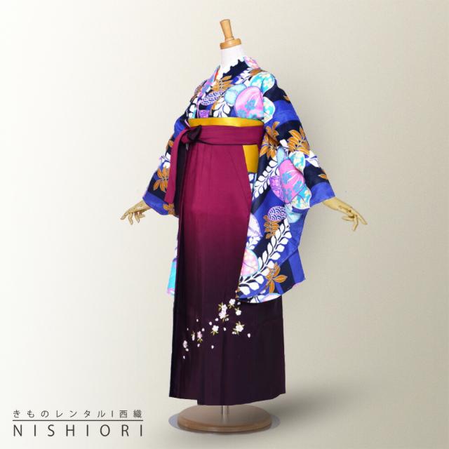 二尺袖 着物 袴 レンタル 貸衣装 Sサイズ Mサイズ Lサイズ 小学生 対応可 青 黒 藤 ブーツ選択可