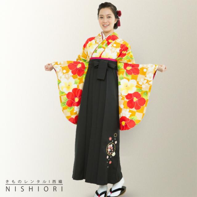 夢千代 二尺袖 着物 袴 レンタル 貸衣装 Mサイズ 小学生 対応可 黄色 赤 紺 ブーツ選択可