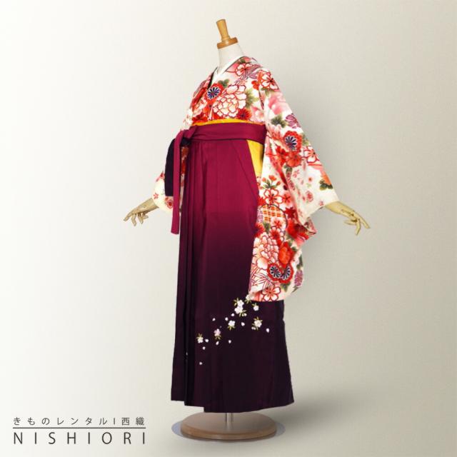 二尺袖 着物 袴 レンタル 貸衣装 Sサイズ Mサイズ Lサイズ 小学生 対応可 赤 白 桜 ブーツ選択可