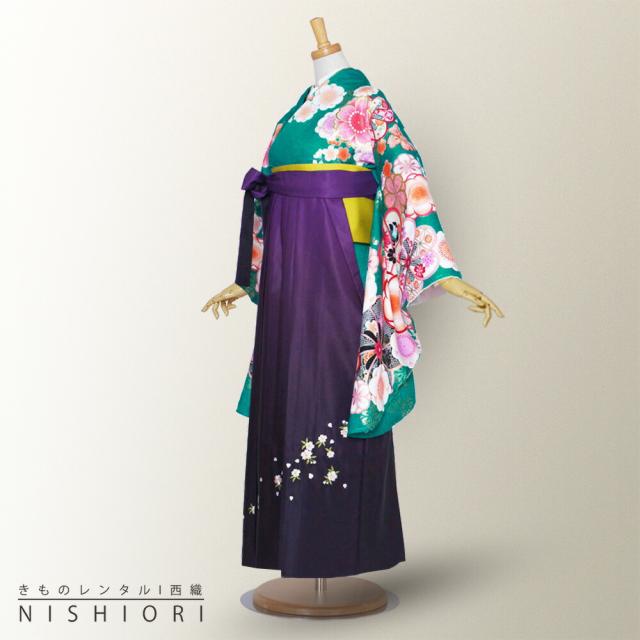 絵羽柄 二尺袖 ブランド 着物 袴 レンタル From KYOTO 貸衣装 Sサイズ Mサイズ Lサイズ 小学生 対応可 青 水色 桜 紫 ブーツ選択可