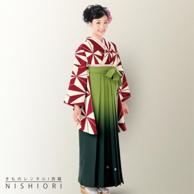 二尺袖着物 刺繍袴 レンタル 貸衣装 Mサイズ 小学生 対応可 赤 クリーム 緑 ブーツ選択可