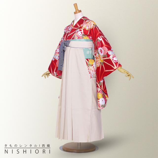 二尺袖 着物 袴 レンタル HL 貸衣装 小学生 ジュニアサイズ Sサイズ Mサイズ ピンク 赤 ブーツ選択可