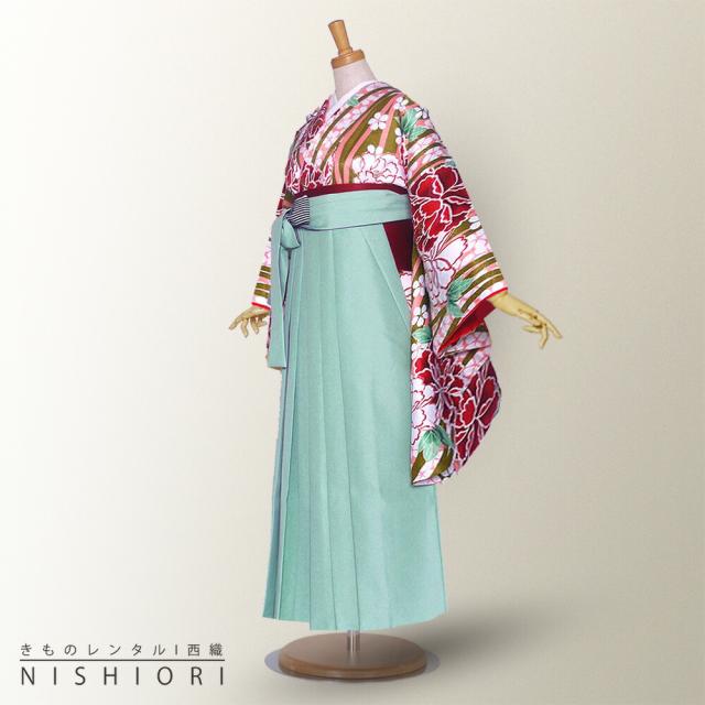 二尺袖 着物 袴 レンタル HL 貸衣装 小学生 ジュニアサイズ Sサイズ Mサイズ ピンク 鶯 緑 ブーツ選択可