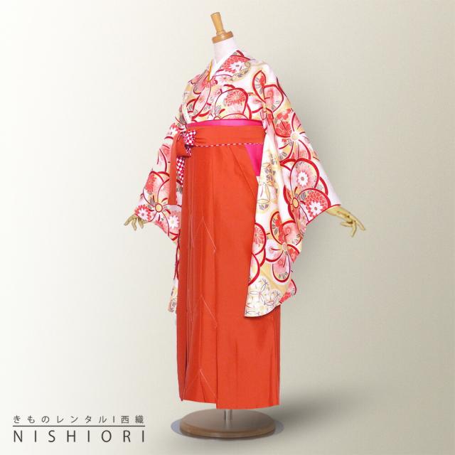 二尺袖 着物 袴 レンタル HL 貸衣装 小学生 ジュニアサイズ Sサイズ Mサイズ ピンク クリーム 大柄 ブーツ選択可