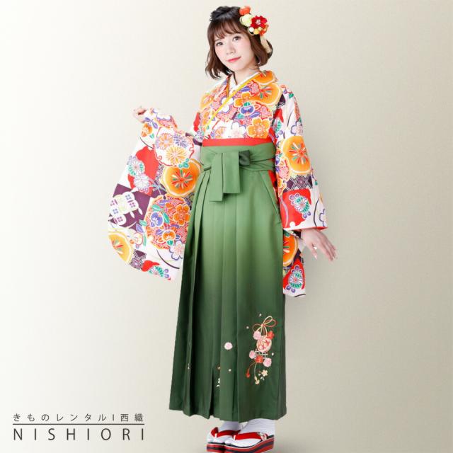 和遊日 二尺袖 着物 袴 レンタル 貸衣装 Sサイズ 小学生 対応可 緑 赤 白 ブーツ選択可