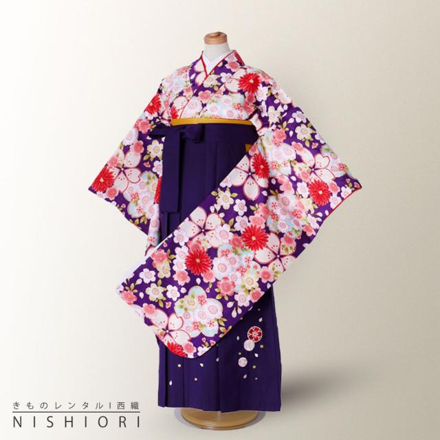 小町kids ジュニア キッズ 着物 袴 レンタル 往復十三参り 貸衣装 卒業式 紫 パープル 小学生 ブーツ選択可