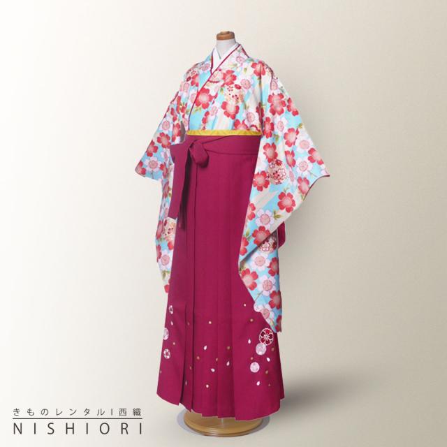 小町kids ジュニア キッズ 着物 袴 レンタル 往復十三参り 貸衣装 卒業式 青 ワイン オレンジ 小学生 ブーツ選択可