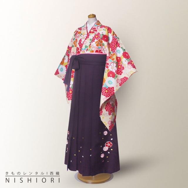 小町kids ジュニア キッズ 着物 袴 レンタル 往復十三参り 貸衣装 卒業式 ピンク 紫 パープル 小学生 ブーツ選択可