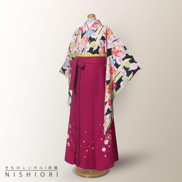 小町kids ジュニア キッズ 着物 袴 レンタル 往復十三参り 貸衣装 卒業式 ピンク 紫 パープル 小学生 ブーツ選択可