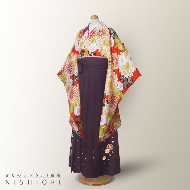 小町kids ジュニア キッズ 着物 袴 レンタル 往復十三参り 貸衣装 卒業式 小学生 紫 クリーム KKj-11 ブーツ選択可