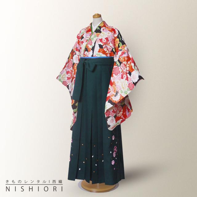 ジュニアサイズ 二尺袖 着物 袴 レンタル 往復貸衣装 卒業式 ジュニア 小学生 対応可 黒 鞠 ピンク ブーツ選択可