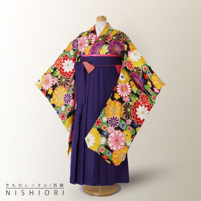 九重 ジュニア サイズ ブランド 二尺袖 着物 袴 レンタル 往復貸衣装 卒業式 ジュニア 小学生 対応 緑 青 ブーツ選択可