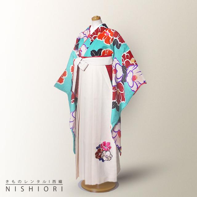 九重 ジュニア サイズ ブランド 二尺袖 着物 袴 レンタル 往復貸衣装 卒業式 ジュニア 小学生 対応 白 ベージュ 青 ブーツ選択可