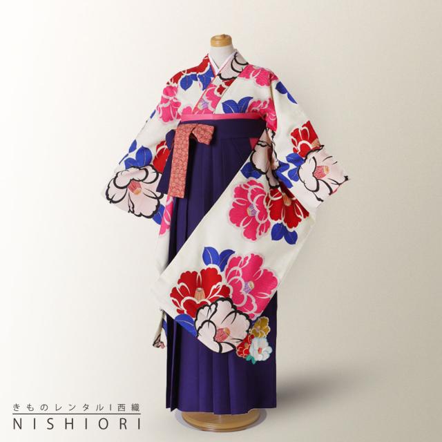 九重 ジュニア サイズ ブランド 二尺袖 着物 袴 レンタル 往復貸衣装 卒業式 ジュニア 小学生 対応 白 ベージュ 紫 ブーツ選択可