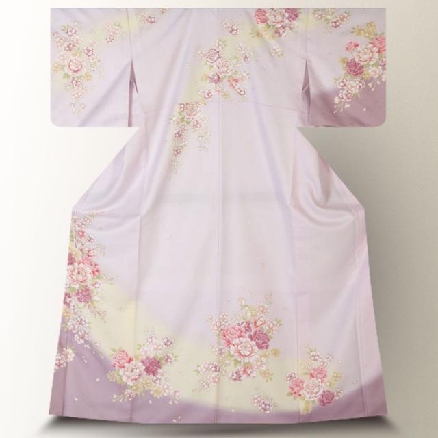 訪問着 レンタル 着物 貸衣装 フルセット 紫 ラベンダー 牡丹 薔薇No.0126 訪問着 レンタル 着物 貸衣装 フルセット 紫 ラベンダー 牡丹 薔薇No.0126