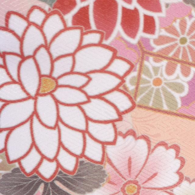 訪問着 レンタル 着物 貸衣装 フルセット オレンジ 藤 牡丹No.0221 訪問着 レンタル 着物 貸衣装 フルセット オレンジ 藤 牡丹No.0221