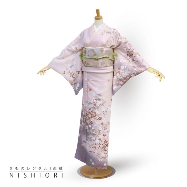 訪問着 レンタル 着物レンタル 貸衣装 画像の帯がセット 訪問着レンタル 付下げ フルセットレンタル コーディネート済袋帯