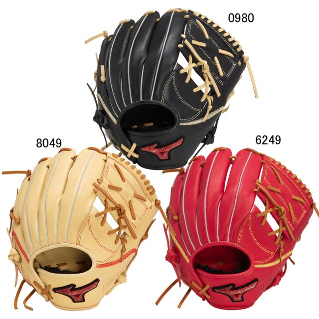 ミズノ MIZUNO  軟式用ウィルドライブ レッド U-Plus  投手×内野／サイズ9  野球 一般 軟式 グラブ グローブ ピッチャー  24AW(1AJGR14100)