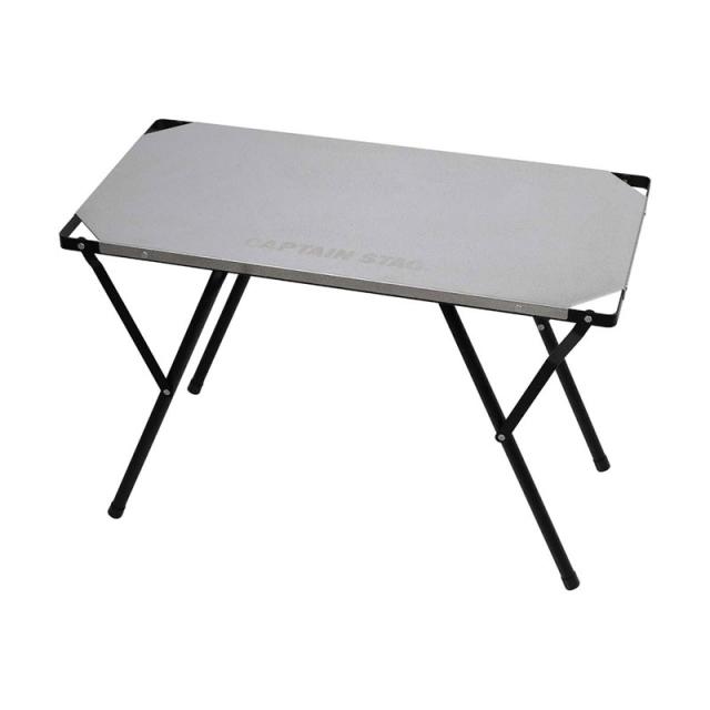 CAPTAIN STAG(キャプテンスタッグ) 2way ステンレスサイドテーブル 60×30 トレッキング キャンプ用品 テーブル チェア (UC555)