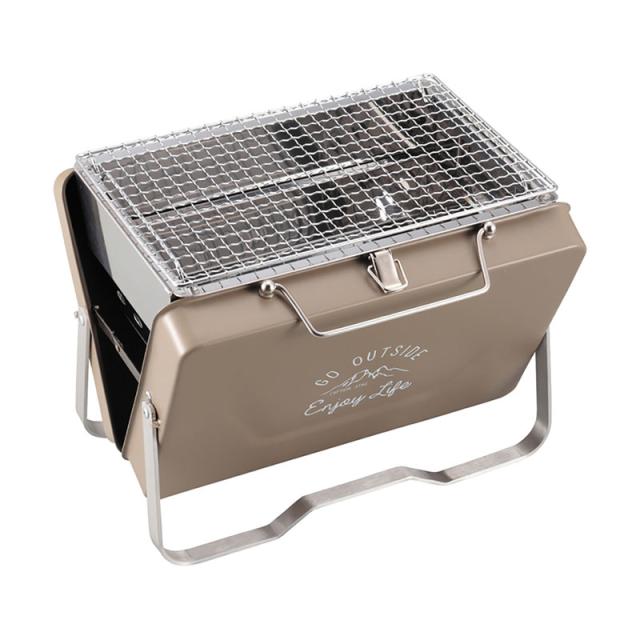 CAPTAIN STAG(キャプテンスタッグ) モンテ V型卓上グリル （カーキ） トレッキング キャンプ用品 調理用具 (UG66)