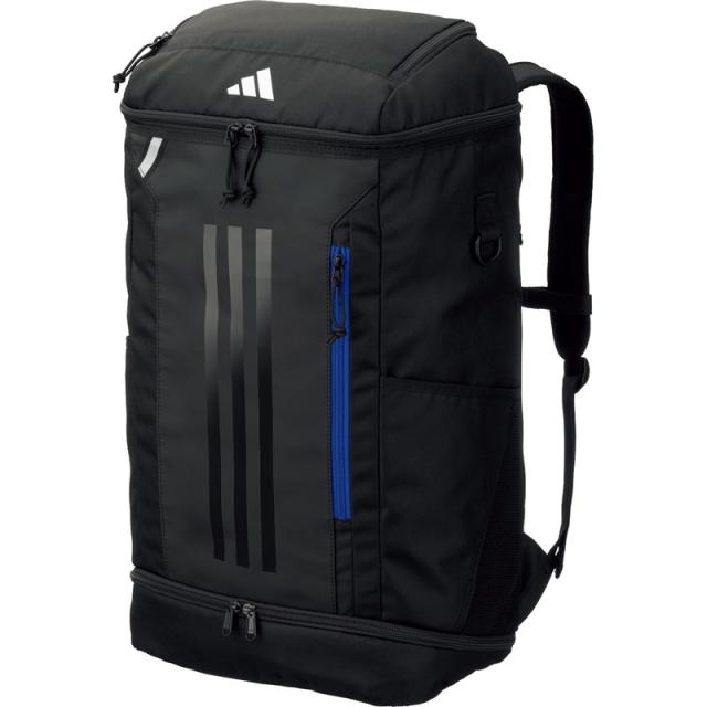 adidas(アディダス) ボールヨウデイパック 40L クロ/アオ サッカーバックパック (adp48bkb)