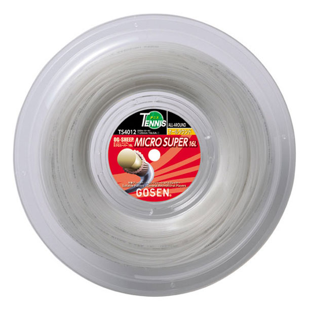 ゴーセン GOSEN オージー･シープ ミクロスーパー16Lロール テニス硬式 ガット (TS4012W)