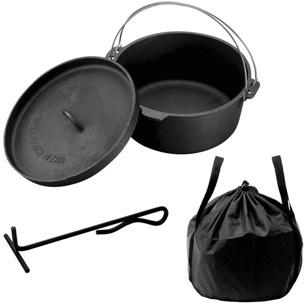 キャプテンスタッグ captainstag ダッチオーブン セット(25CM) アウトドアグッズ (ug3048)