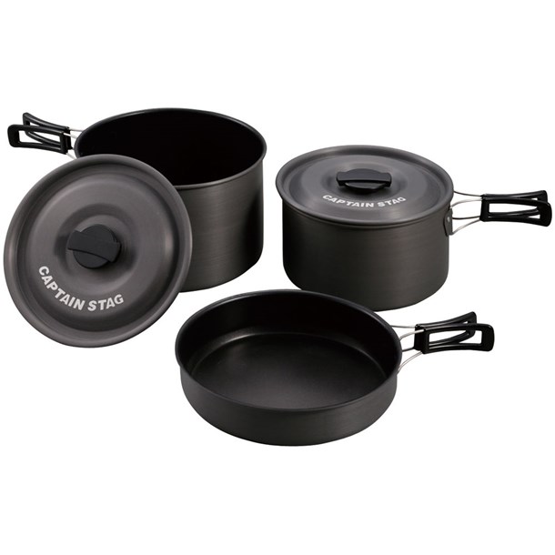 キャプテンスタッグ captainstag アルミクッカーLセット アウトドアグッズ (uh4203)