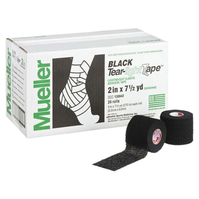 【ロット販売：入り数24】 MUELLER(ミューラー) ティアライトテープ ブラック 24ケ ボディーケア テーピング (130642)