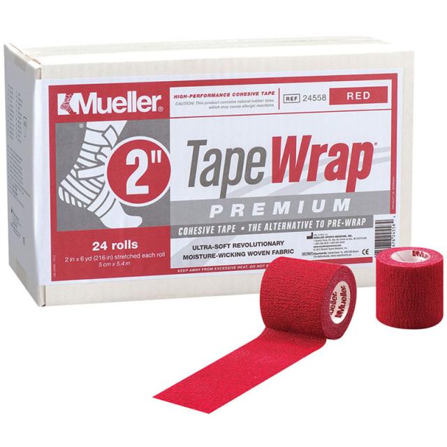 【ロット販売：入り数24】 MUELLER(ミューラー) テ-プラッププレミアム50mm レッド ボディーケア テーピング (24558b)