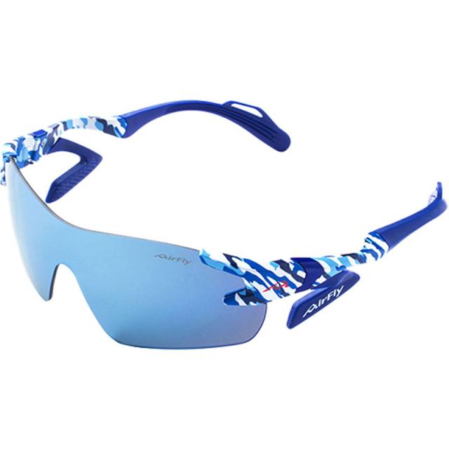 Airfly(エアフライ) 鼻パッドノナイスポーツサングラス AF-301 C-4 Lサイズ BLUE CAMOUFLAGE マルチスポーツ サングラス (af301c4l)