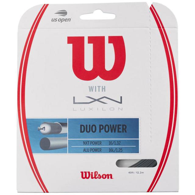 【ロット販売：入り数6】 Wilson(ウイルソン) DUO POWER ALU P 125 & NXT P 16 テニス 硬式ガット (wrz949710)