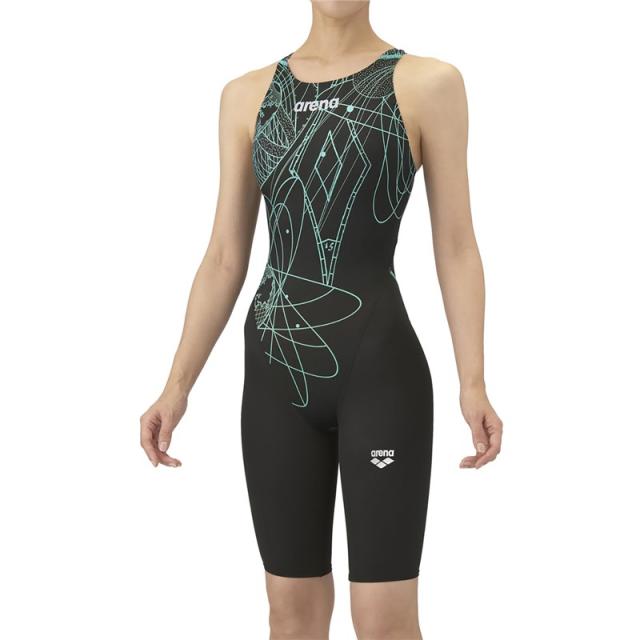 arena(アリーナ) レーシングワンピーススパツツ 水泳水着W 公認 (as5frc20l-bkbl)