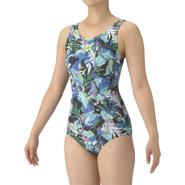 arena(アリーナ) フイツトネスワンピース 水泳水着W フィット (as5fwf20l-bkyl)