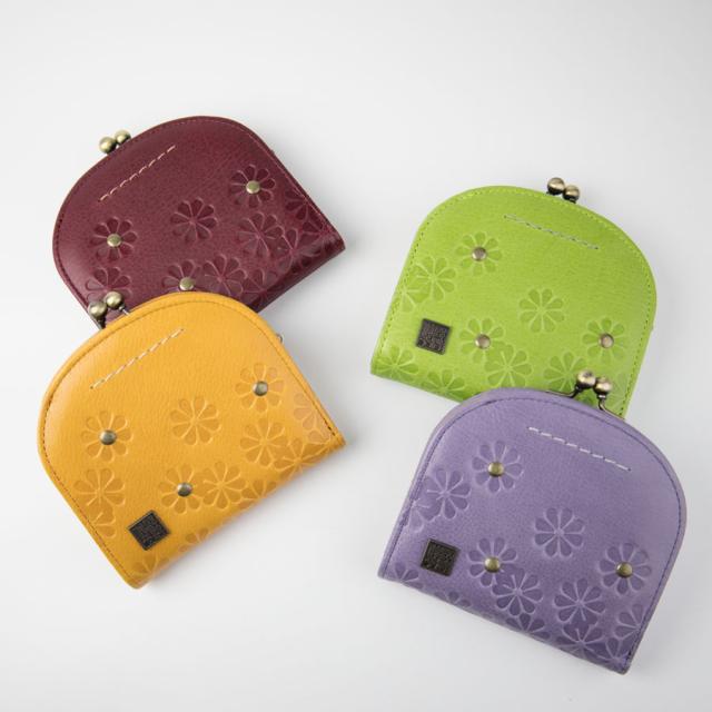 二つ折り財布 レディース 本革 革 レザー がま口財布 小銭入れ