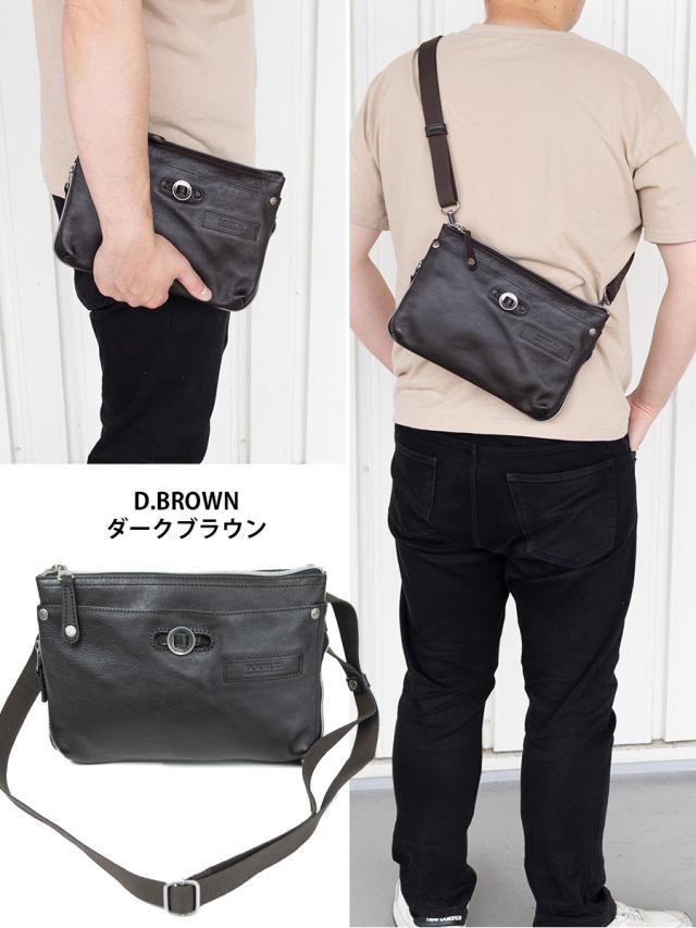 ショルダーバッグ メンズ 小さめ 斜めがけ ブランド 革 軽量 本革 2way