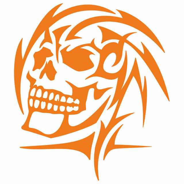 ドクロ ステッカー スカル ドクロ 死神 トライバル 6(左向き ドクロ ステッカー スカル ドクロ 死神 トライバル 6(左向き