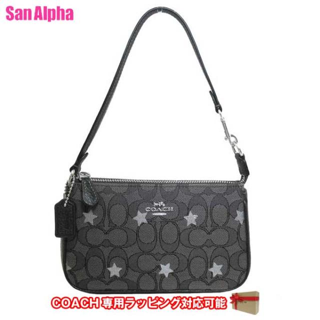 コーチ バッグ ポーチ COACH シグネチャー スター ジャカード ノリータ 19 リストレット CP477 SVWFV(スモーク×ブラックマルチ) アウトレット レディース