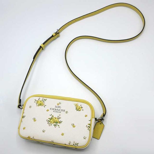 コーチ バッグ ショルダーバッグ COACH ミニ ジェイミー レザー カメラ バッグ フローラル プリント 斜め掛け ミニバッグ CAQ38 SVCAH (チョークマルチ) アウトレット レディース コーチ バッグ ショルダーバッグ COACH ミニ ジェイミー レザー カメラ