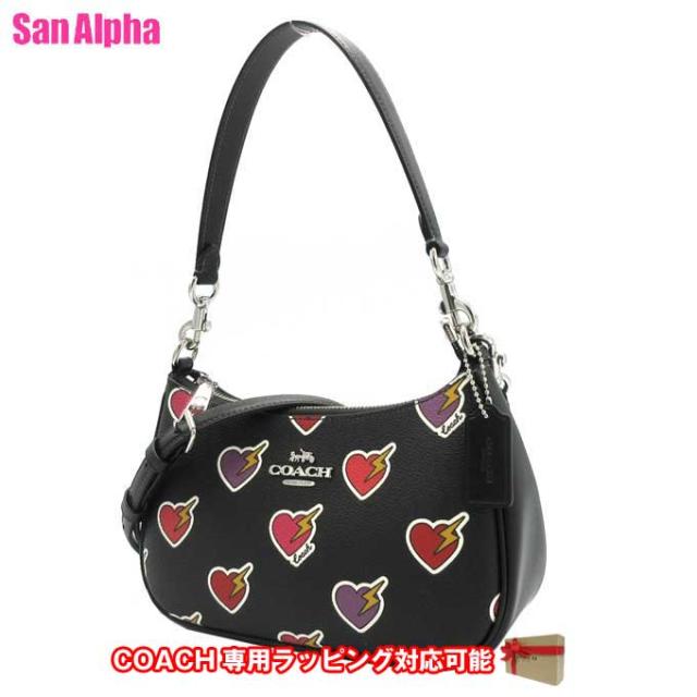 コーチ バッグ ショルダーバッグ COACH ハートボルト プリント テリショルダー 2WAY 斜め掛け CY346 SVA47 (ブラック×マルチカラー) アウトレット レディース